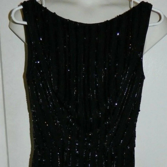 Vintage | Dresses | Mid Century Black Hand Beaded Sequin Formal Dress ...